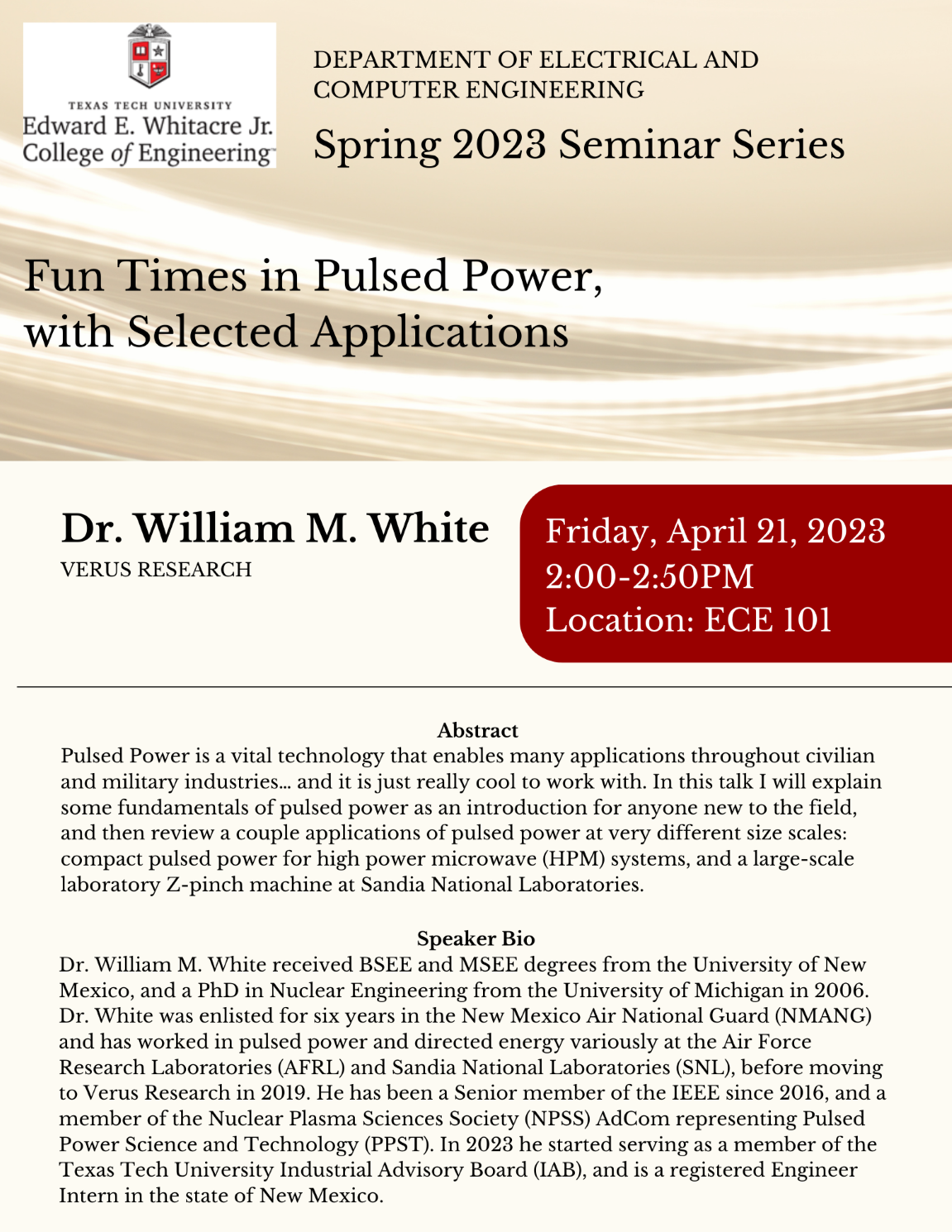 Fun Times in Pulsed Power, with Selected Applications | Department ...