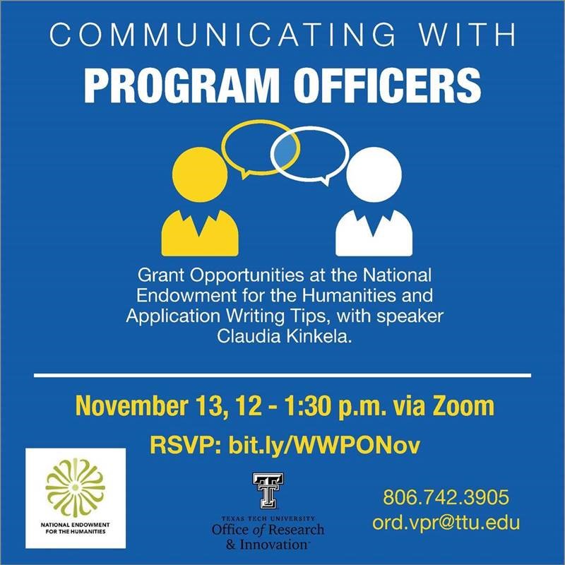 NEH Grant Opportunities | Humanities Center at Texas Tech | Office of ...