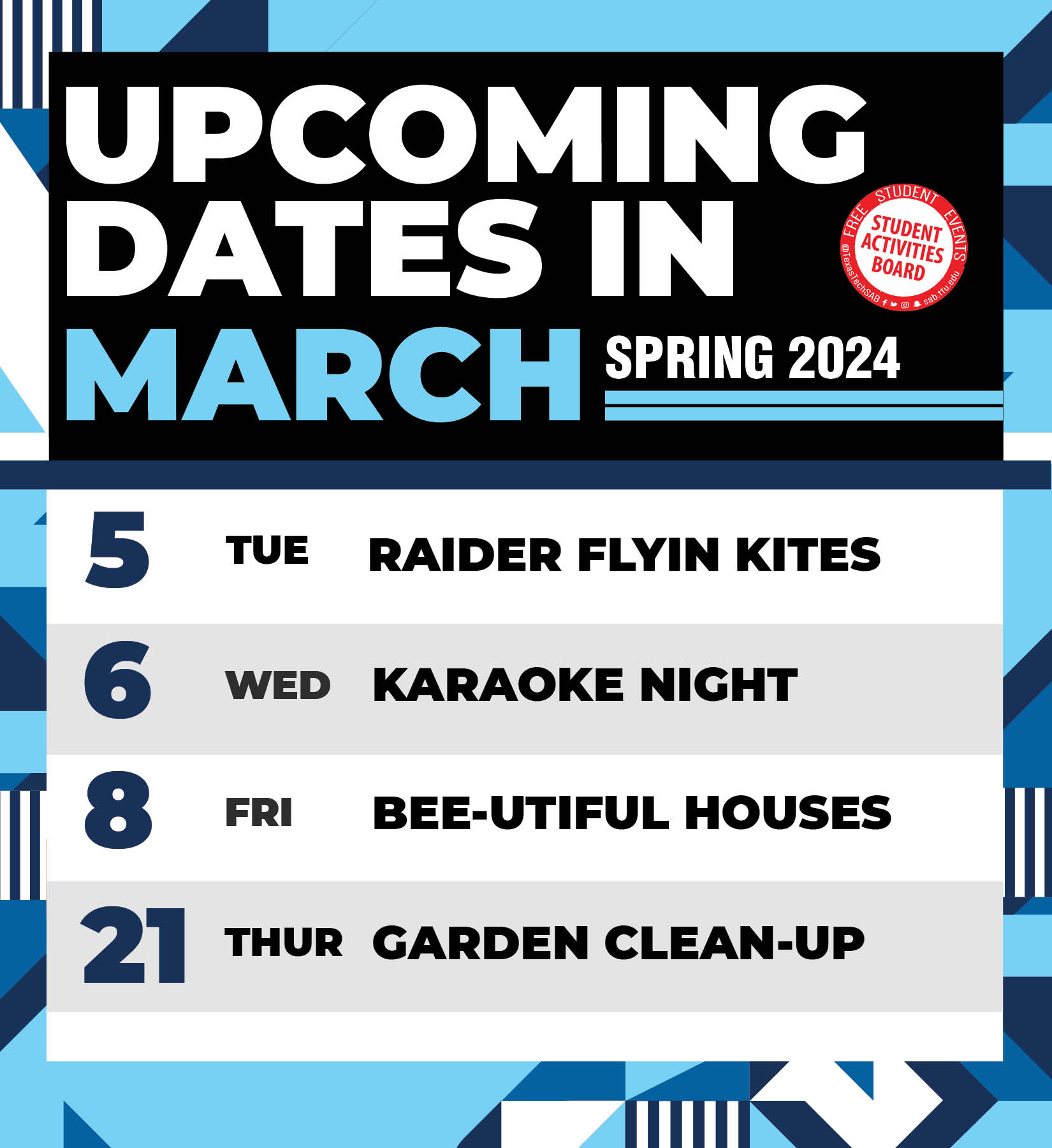 Student Activities | Student Activities Board | Student Union ...