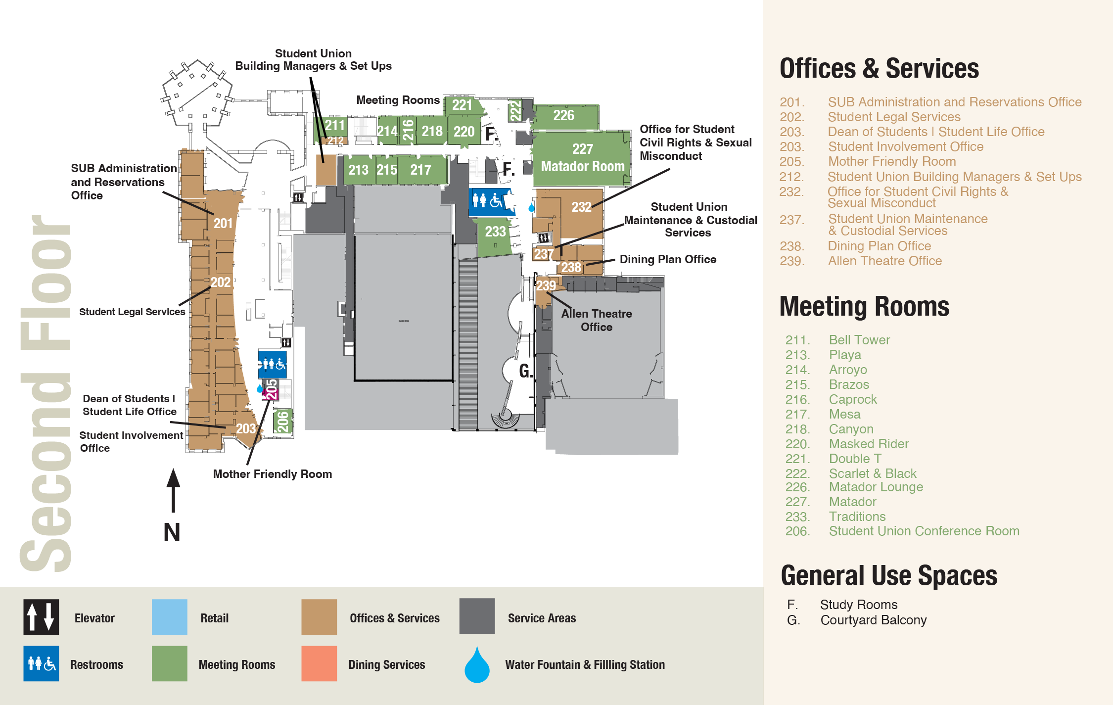 SUB Map | Student Union & Activities | TTU