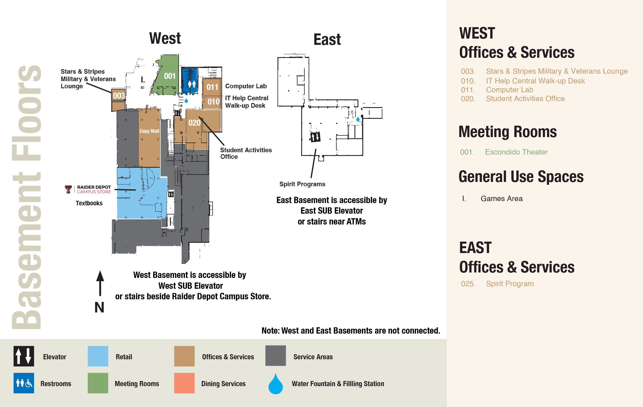SUB Map | Student Union & Activities | TTU
