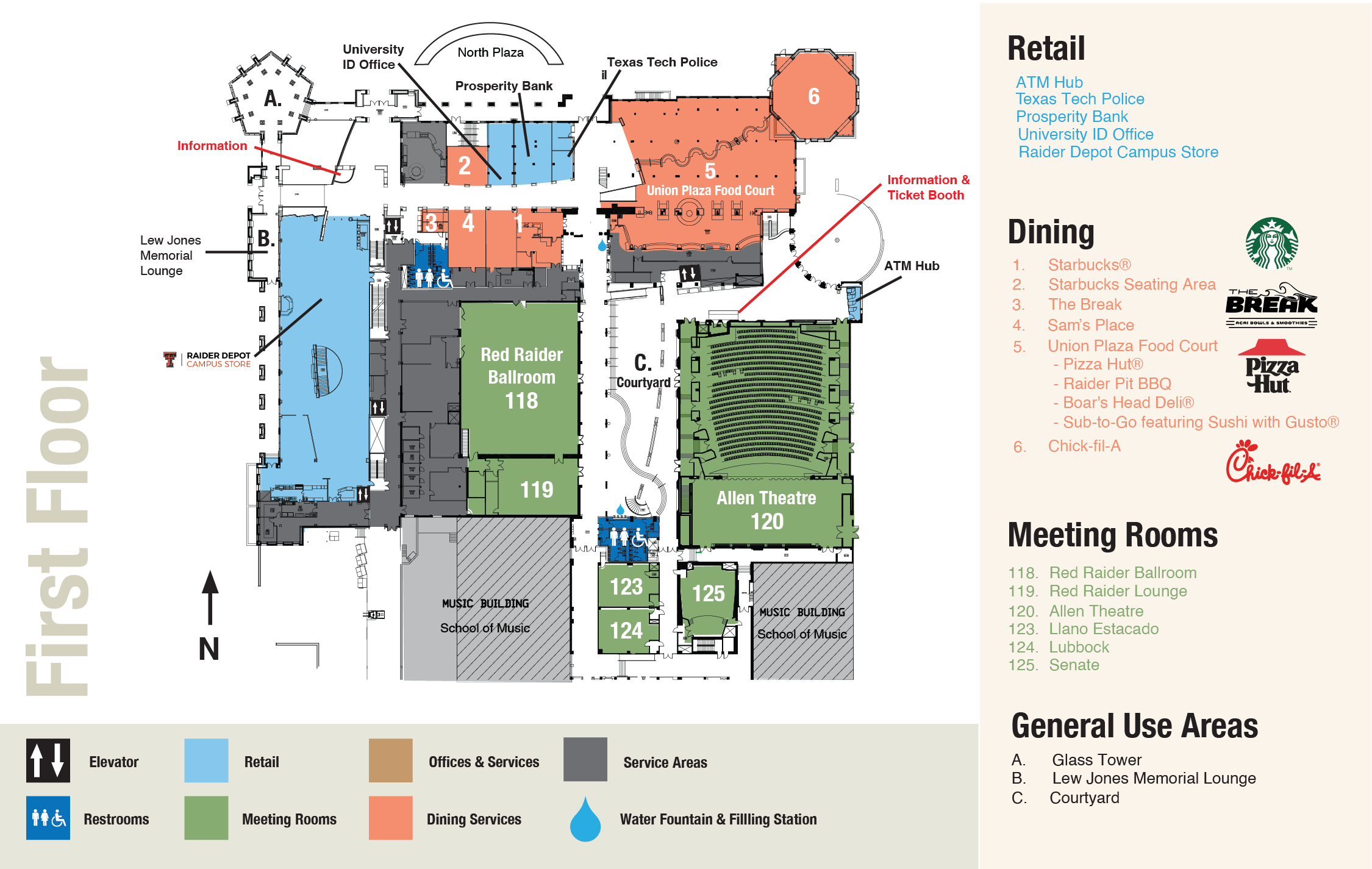 SUB Hours & Map | Student Union & Activities | TTU